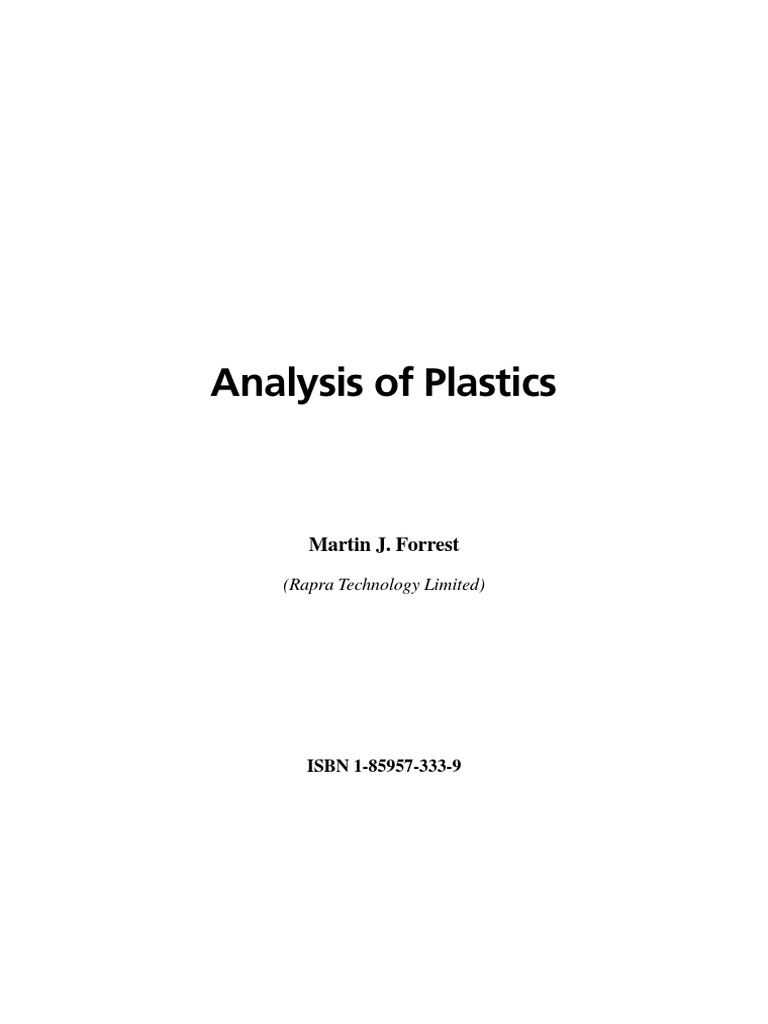 Analysis of Plastics | PDF | Infrared Spectroscopy | Plastic