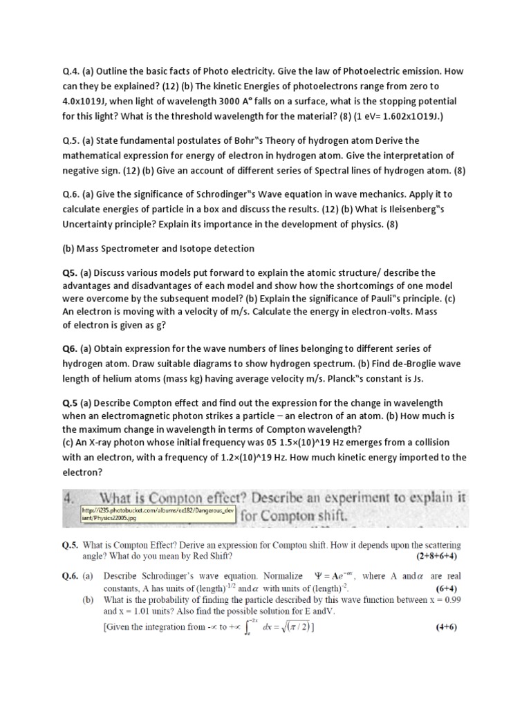 Atomic Physics Study Plan | PDF | Electron | Photon