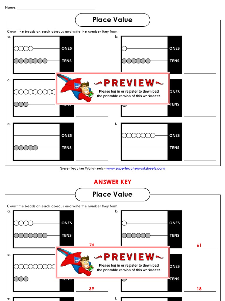Abacus Place Value 2 Digit | PDF | Teaching Mathematics | Encodings