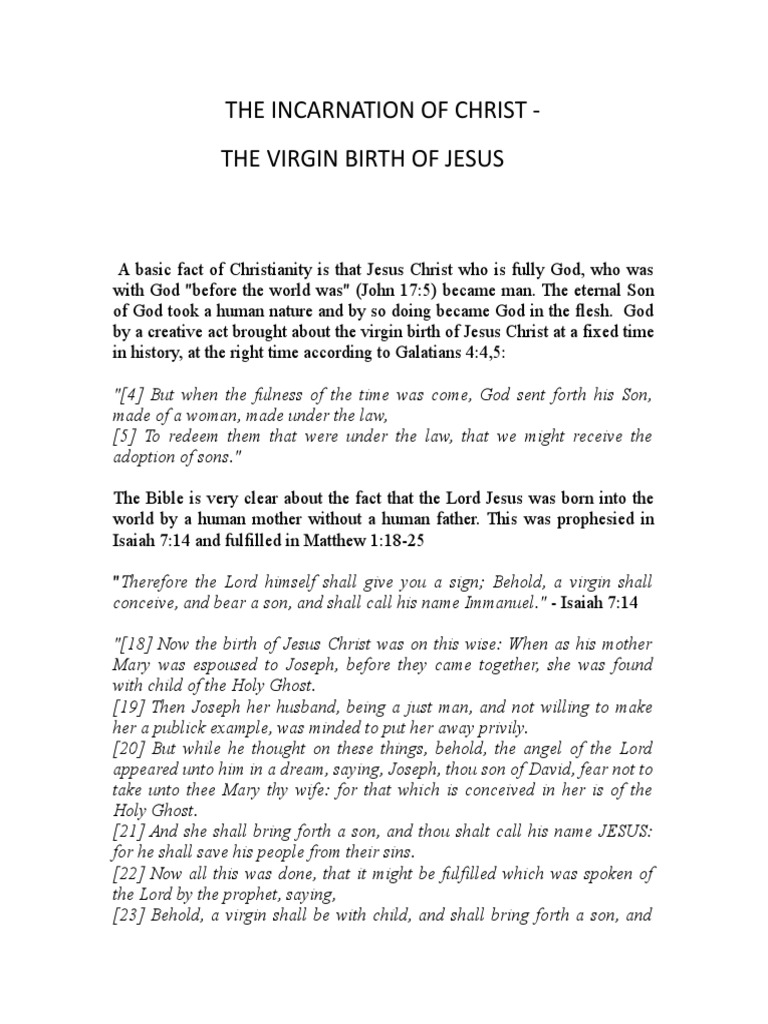 The Incarnation of Christ - The Virgin Birth of Jesus | Incarnation ...