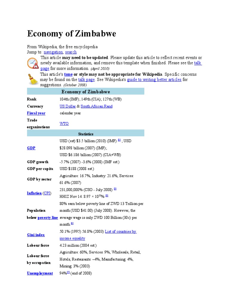 The Deterioration of Zimbabwe's Economy: An Analysis of the Country's ...