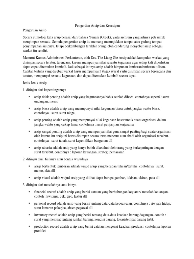 Pengertian Arsip Dan Digitalisasi | PDF