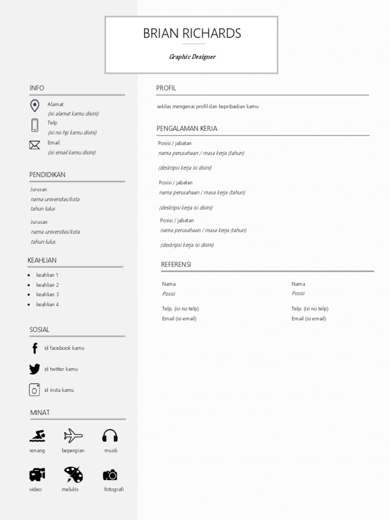 Format CV Kosong | PDF