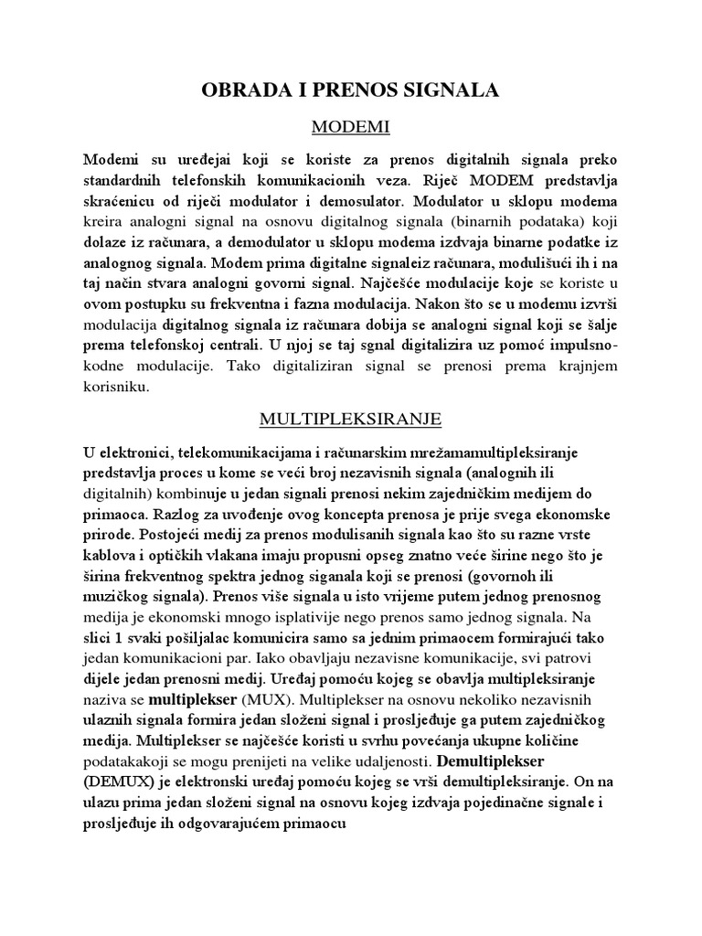Obrada I Prenos Signala | PDF