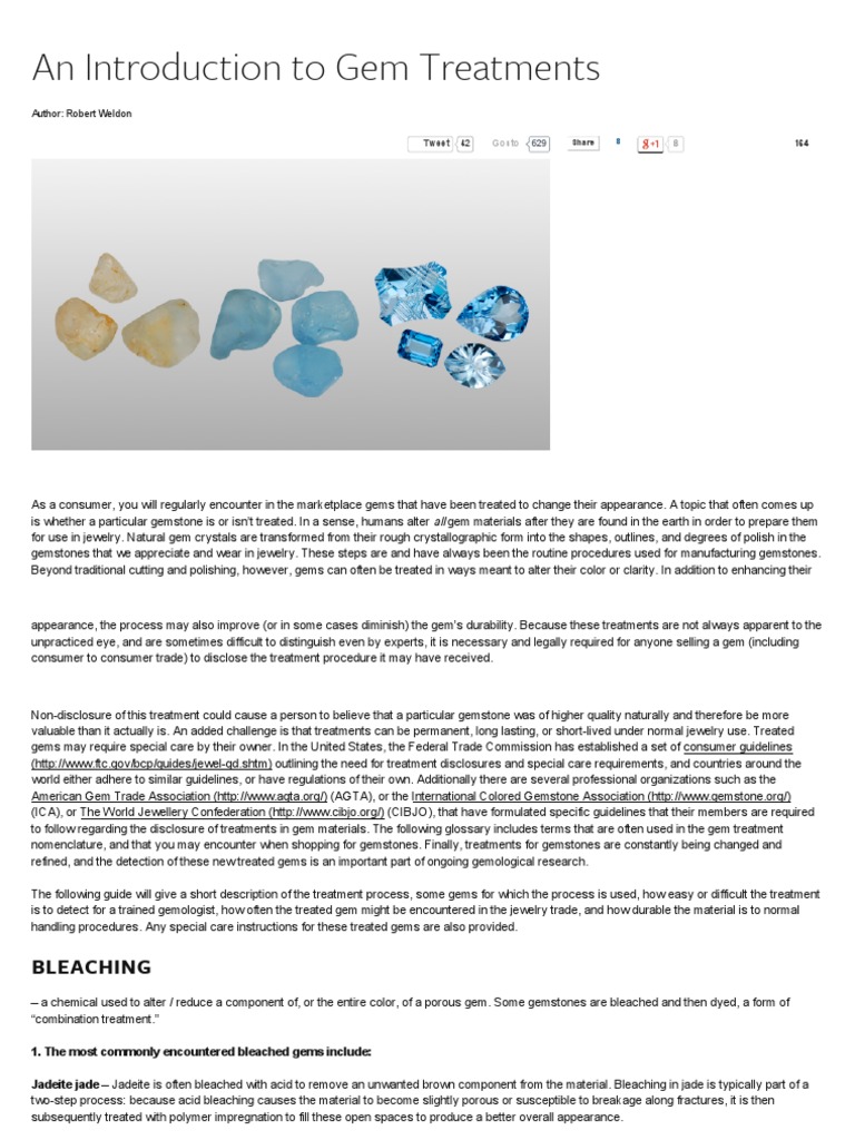 An Introduction To Gem Treatments | PDF | Gemstone | Diamond