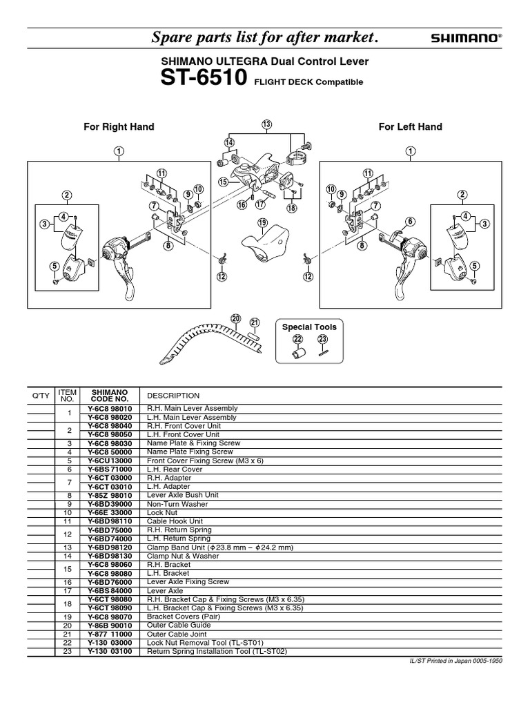 Shimano STI ST-6510 | PDF