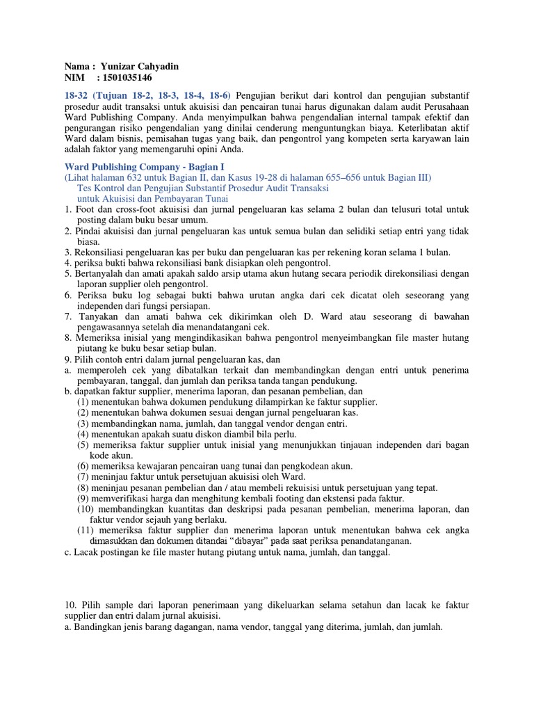 Case Audit Buku Arens | PDF