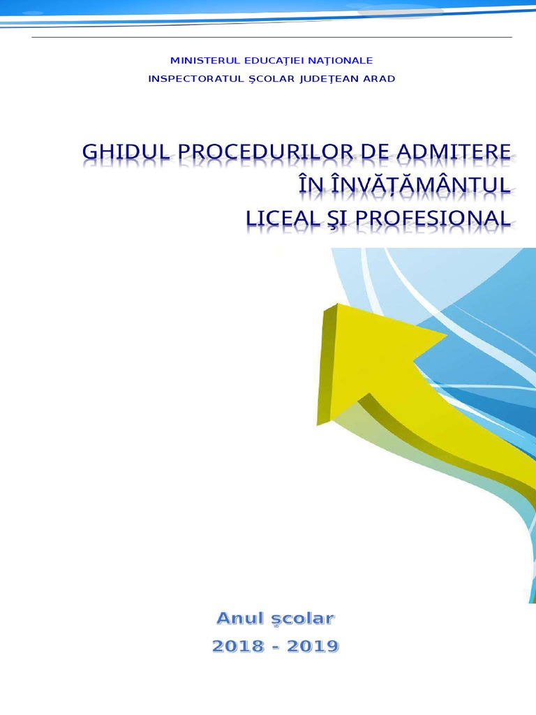 Brosura Admitere 2018 2019 | PDF