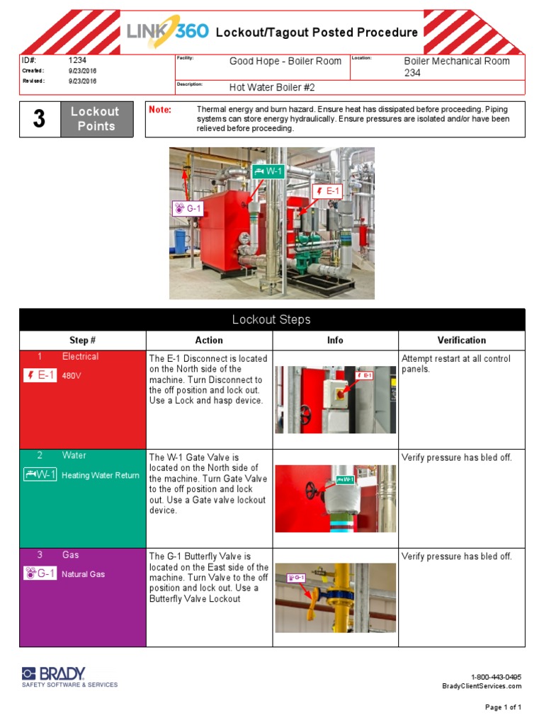Boiler Room Lockout/Tagout Procedure | PDF | Energy Technology ...