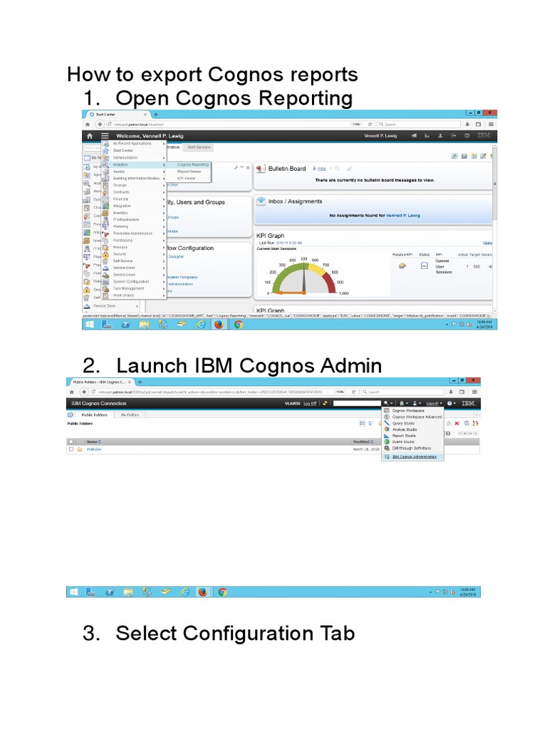 How To Export Cognos Reports 1. Open Cognos Reporting | PDF