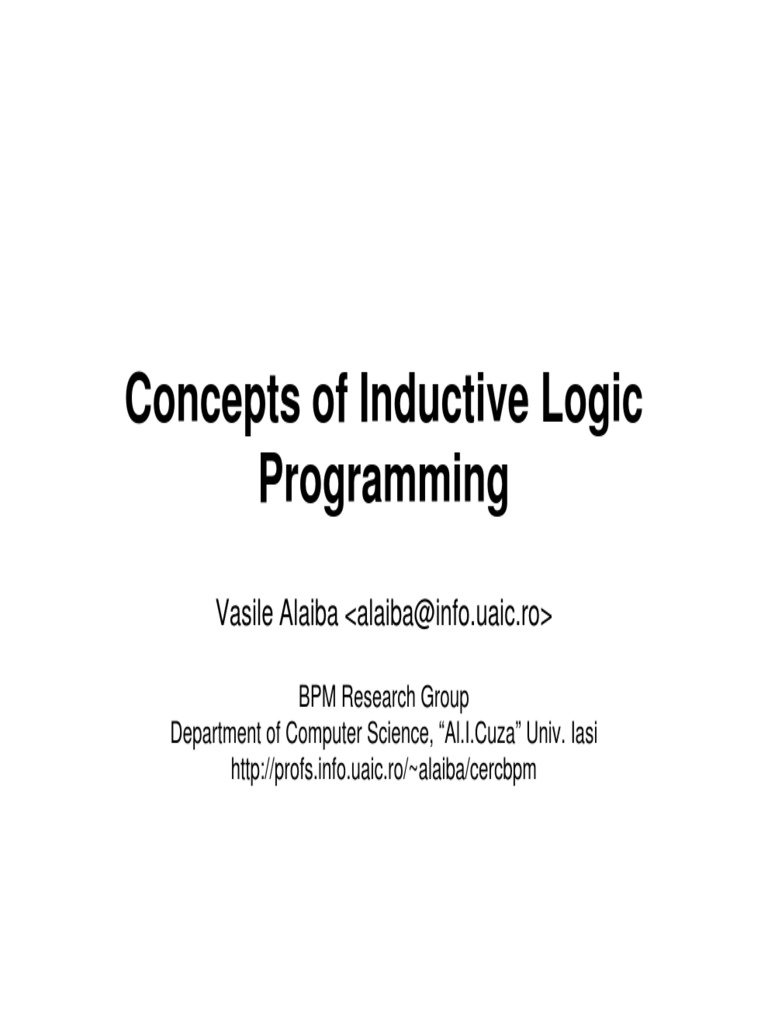 Concepts of ILP | PDF | Machine Learning | Inductive Reasoning