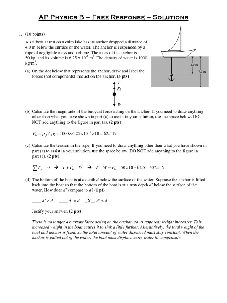 AP Physics B - Review Solutions | PDF | Electronvolt | Gases