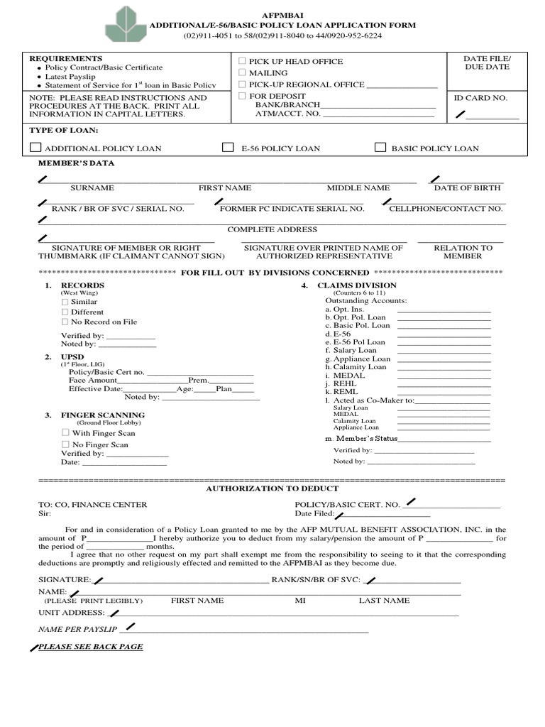 Policyloanapplicationform PDF | PDF | Loans | Insurance