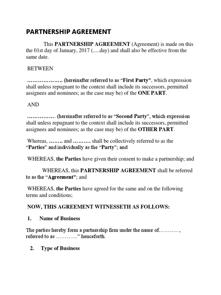 Partnership Agreement | PDF | Partnership | Mediation