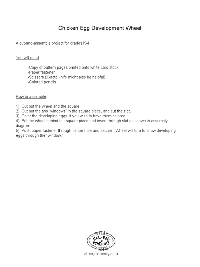 Chicken Egg Development Wheel | PDF