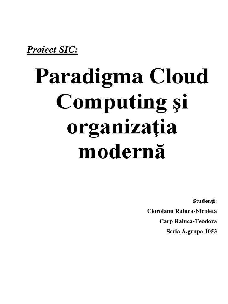 Paradigma Cloud-Computing Si Organizatia Moderna | PDF | Software As A ...