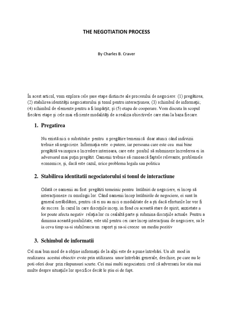 The Negotiation Process | PDF