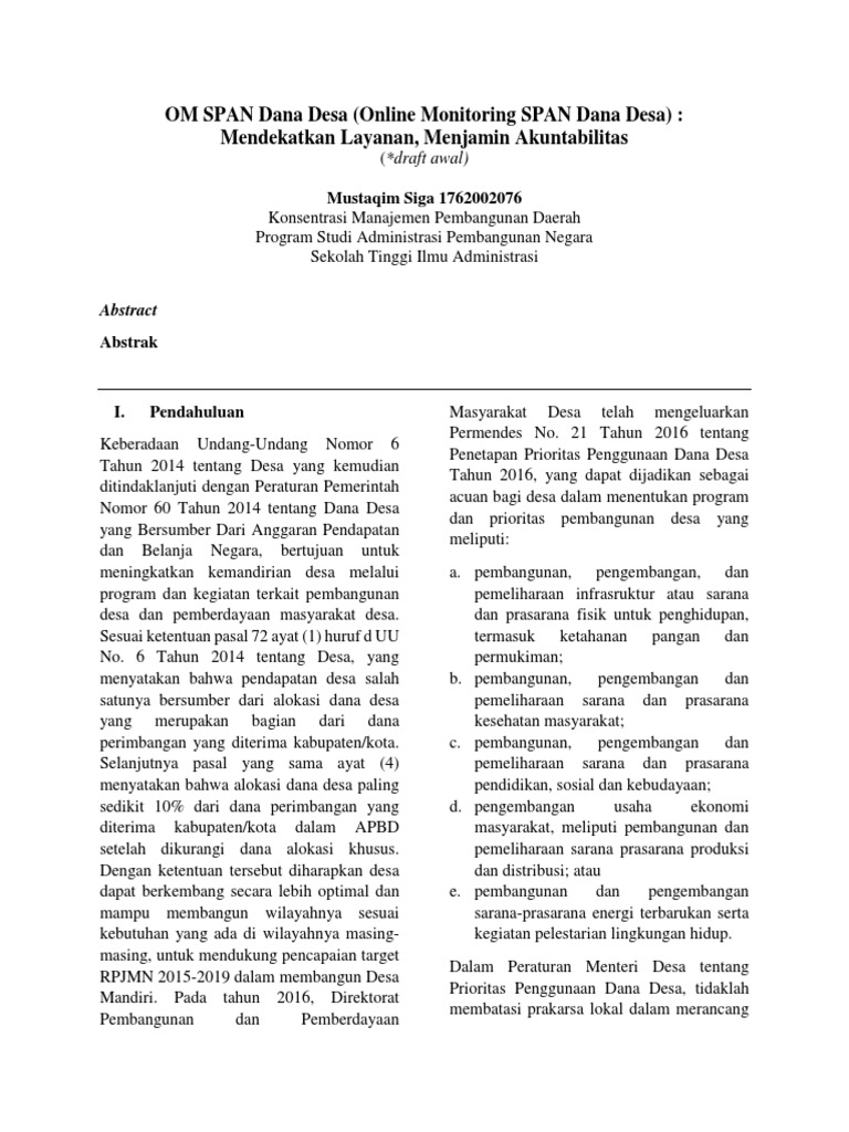 OM SPAN Dana Desa | PDF