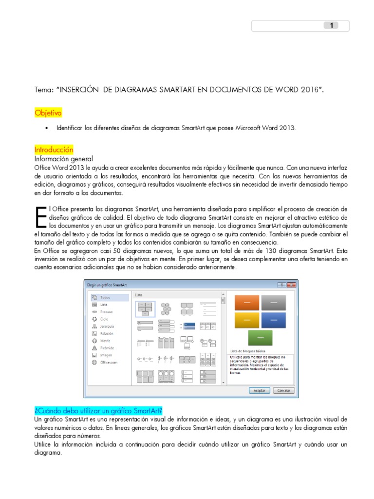 Ejercicios Smartart y Graficas PDF | Microsoft Word | Informática