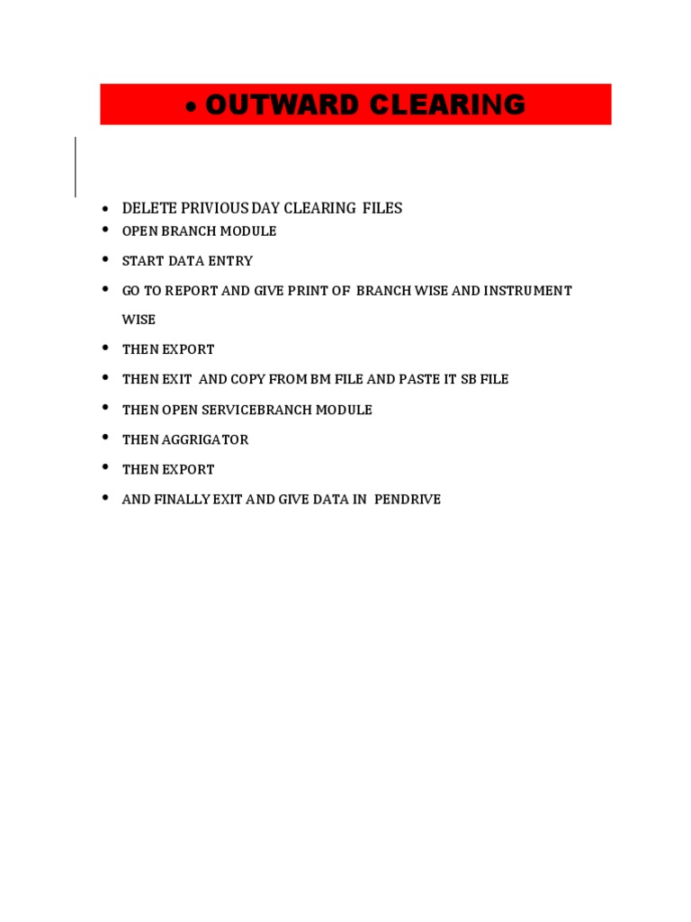 Outward Clearing Seema | PDF