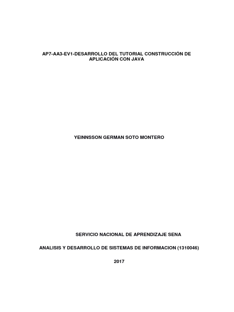 AP7 AA3 Ev1 Desarrollo Del Tutorial Construccion de Aplicacion Con Java ...