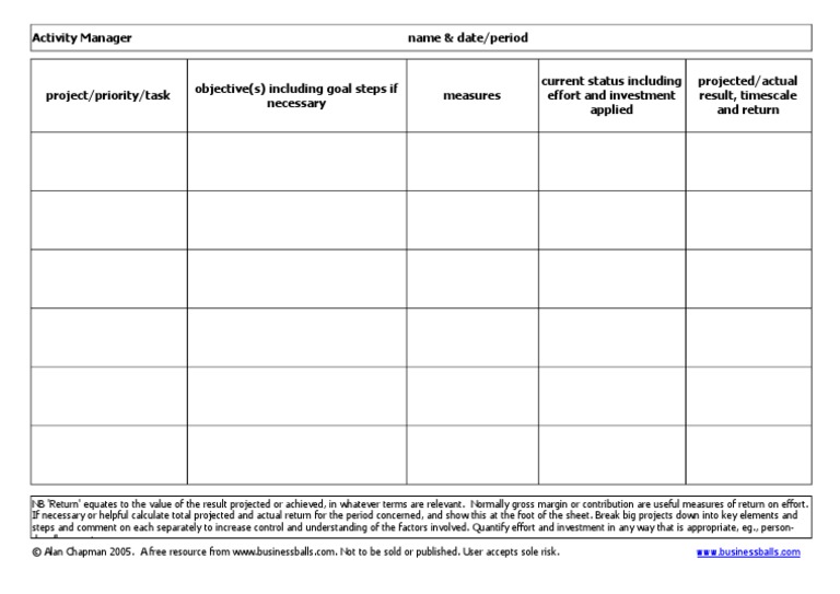 Activity Management Template | PDF