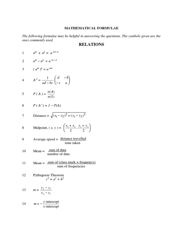 Formula Matematik | PDF
