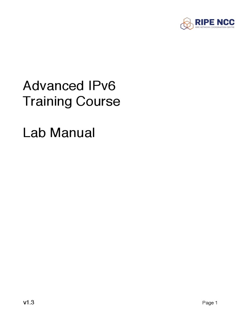 Advanced Ipv6 Training Course Lab Manual | PDF | Ip Address | I Pv6