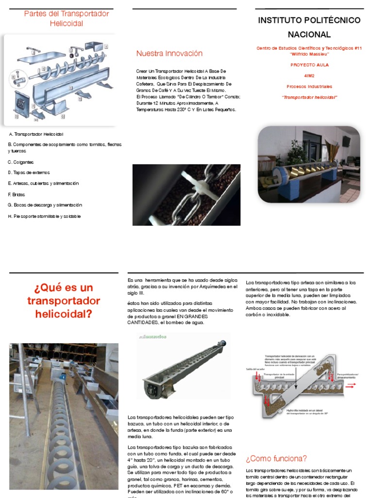 Innovación en Transportadores Helicoidales | PDF | Tornillo | Tubería ...