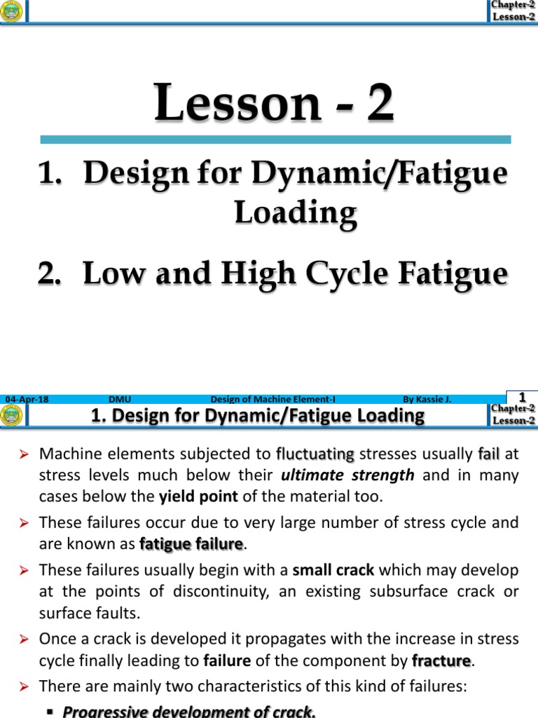 Chapter - 2, Lesson 2 | PDF | Fatigue (Material) | Strength Of Materials