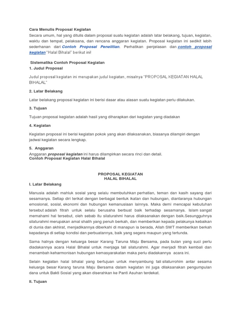 Cara Menulis Proposal Kegiatan | PDF