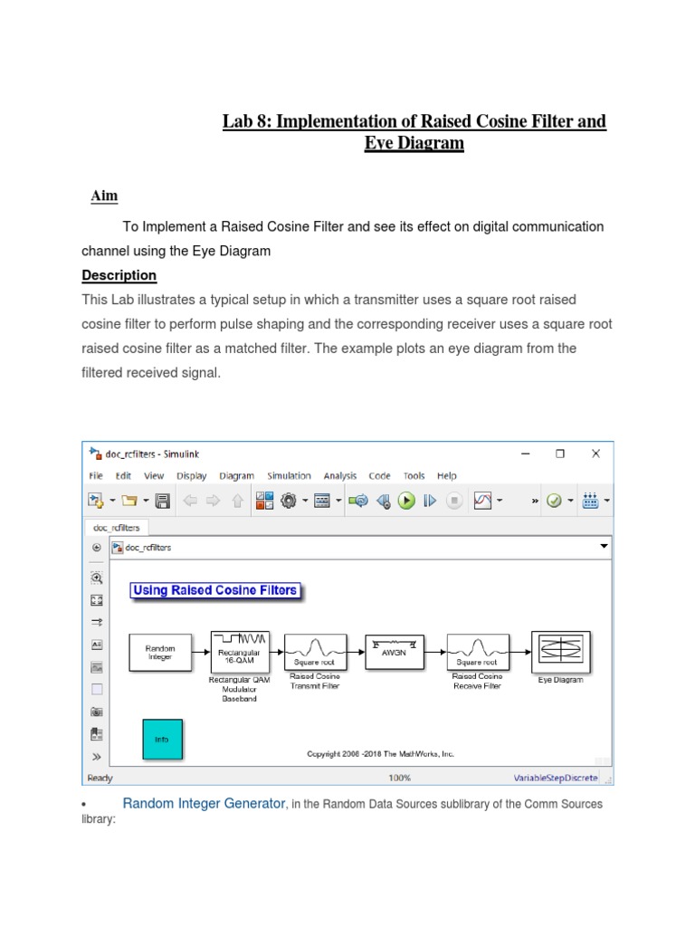Comm Lab8 Raised Cosine Eyediagram | PDF