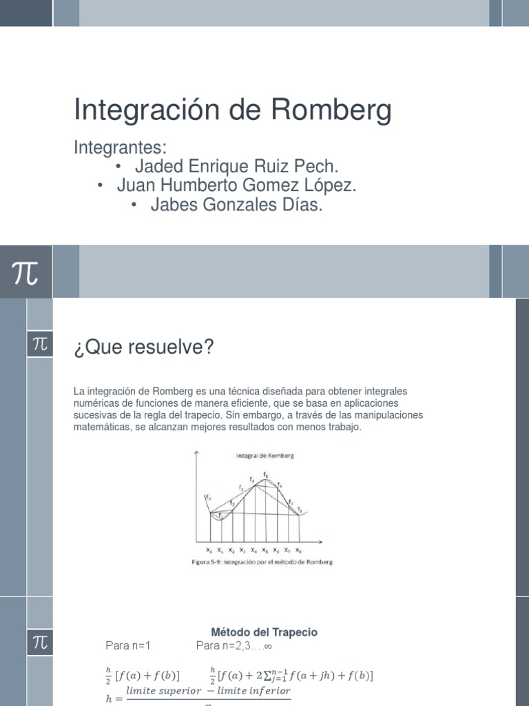 Integración de Romberg | PDF | Integral | Objetos matemáticos