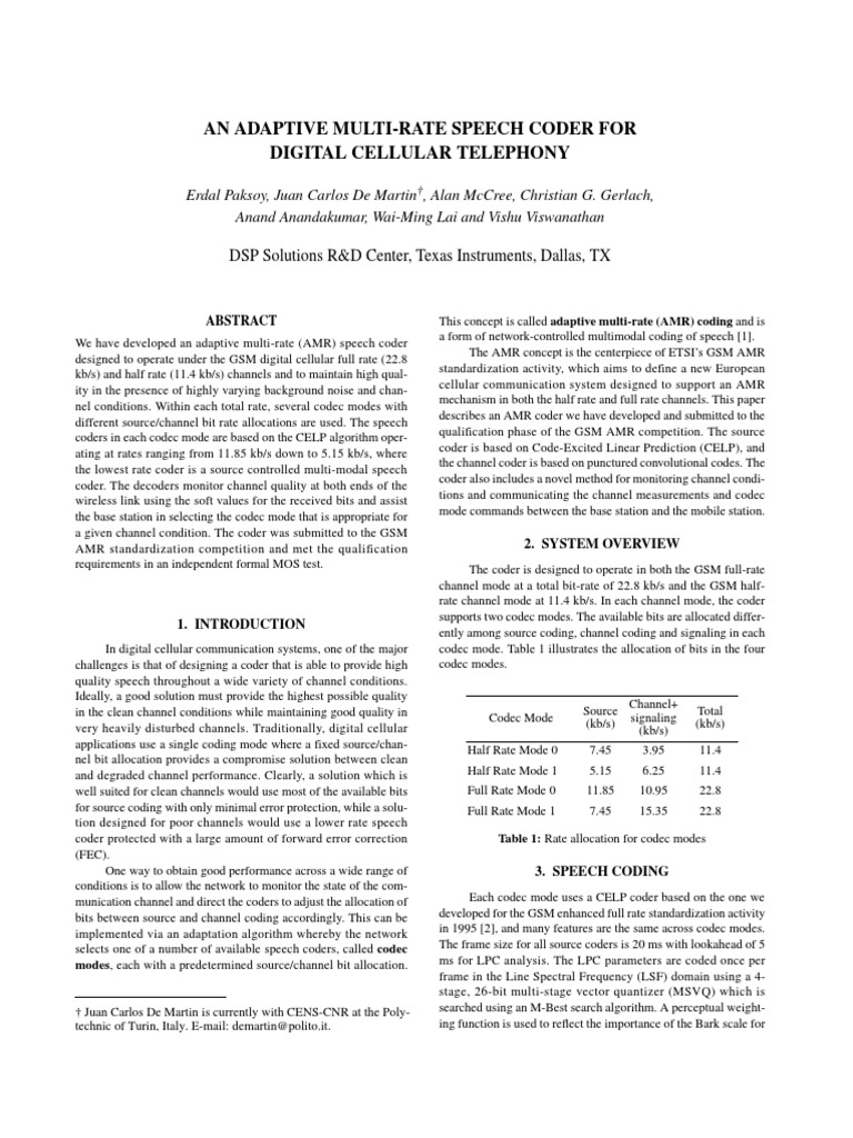 AMR Codec | PDF | Business