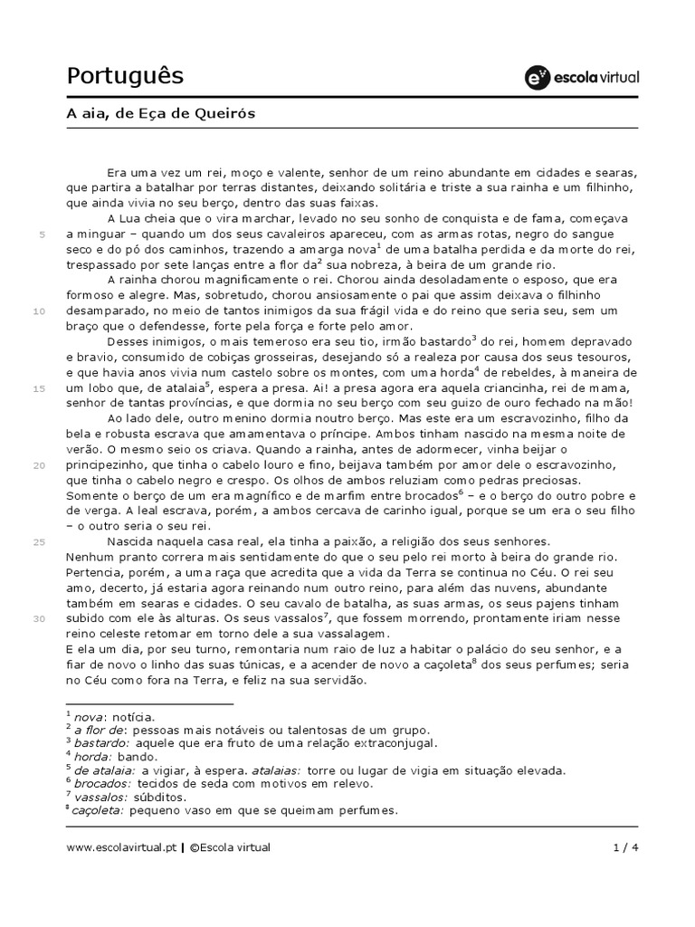 A Aia, de Eça de Queirós - Texto Completo PDF | PDF | Amor | Natureza