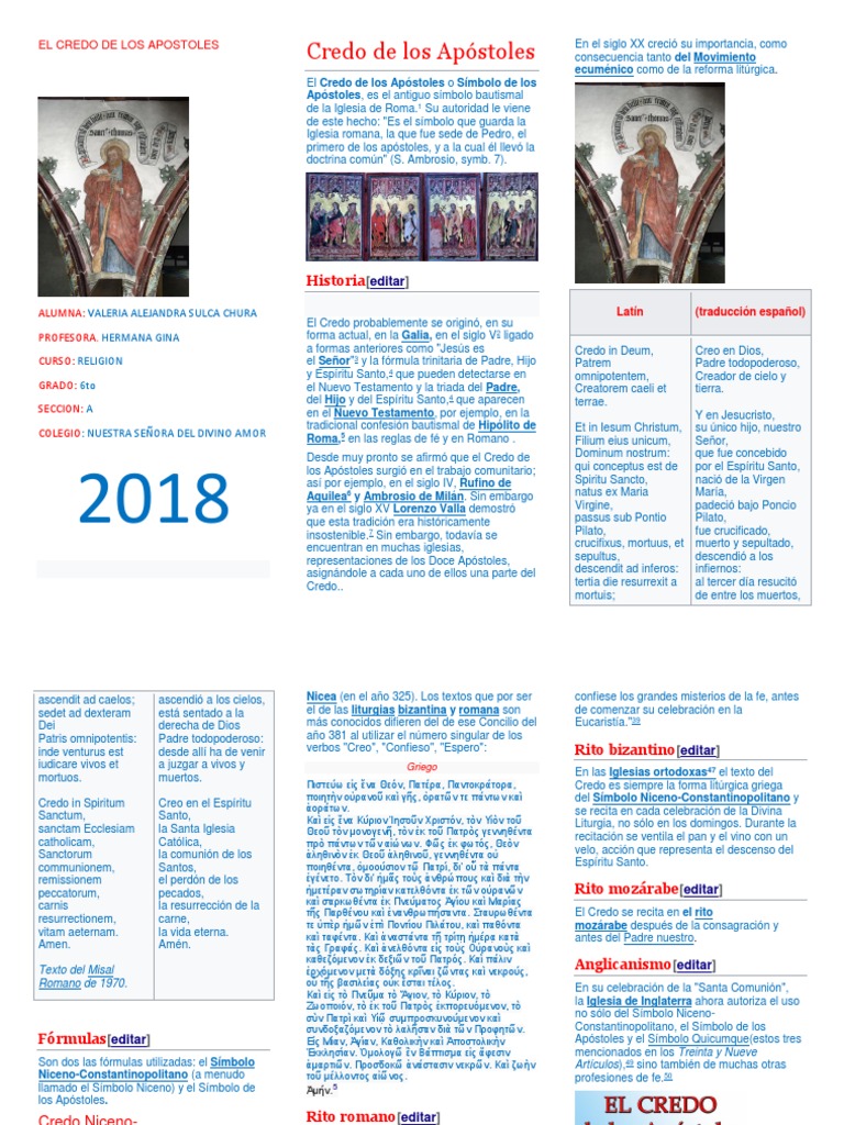 El Credo de Los Apostoles | PDF | Credo | Teología sistemática