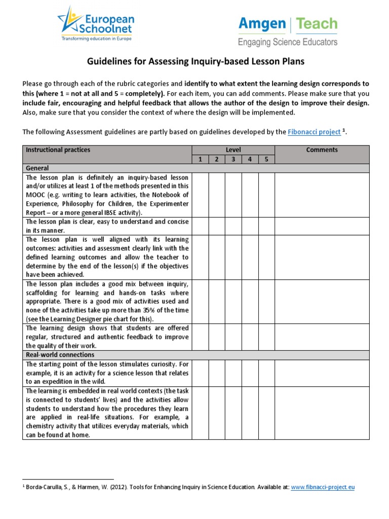 P2P Rubric | PDF | Inquiry Based Learning | Lesson Plan