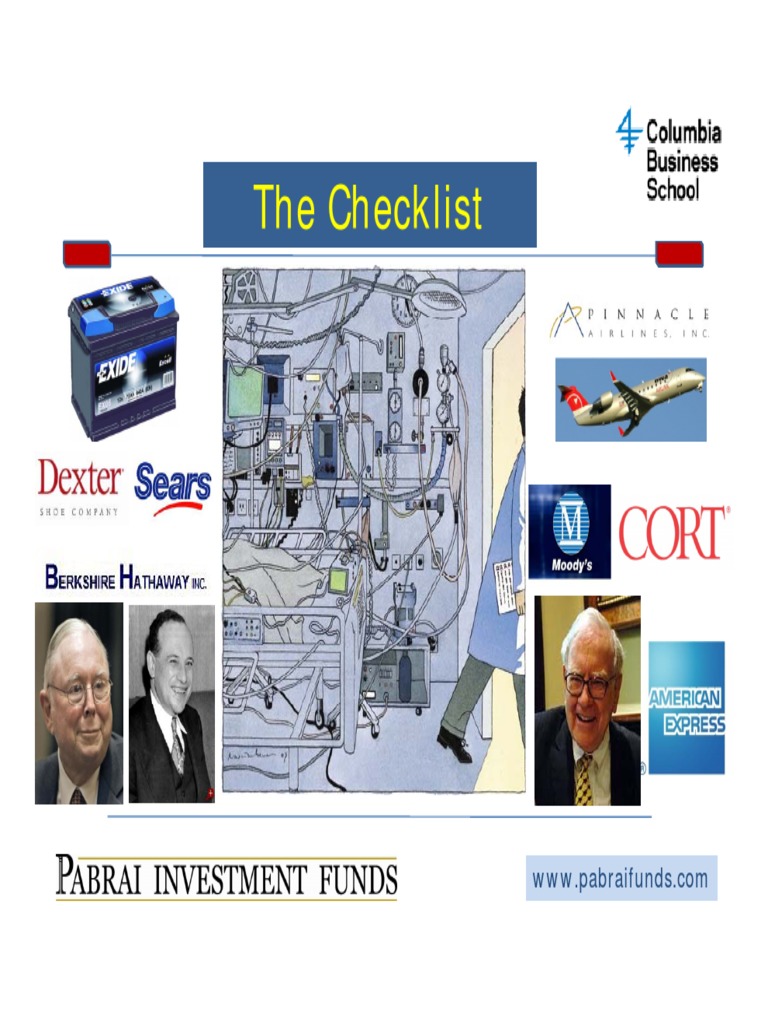 Mohnish Pabrai's Investment Checklist | PDF | Warren Buffett | Leverage (Finance)