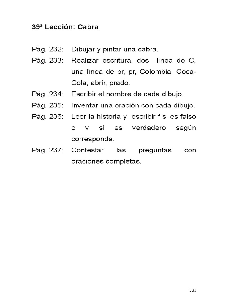 Oraciones y actividades sobre cabras | PDF