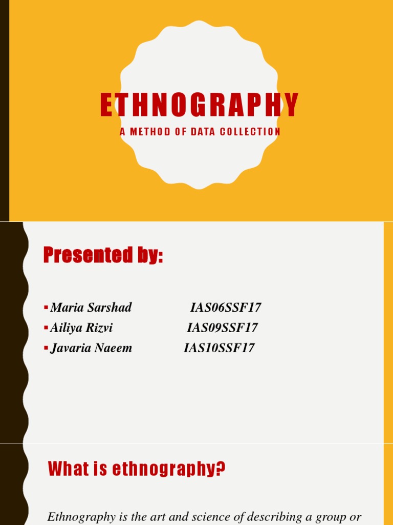 Ethnography: A Method of Data Collection | PDF | Ethnography | Field ...