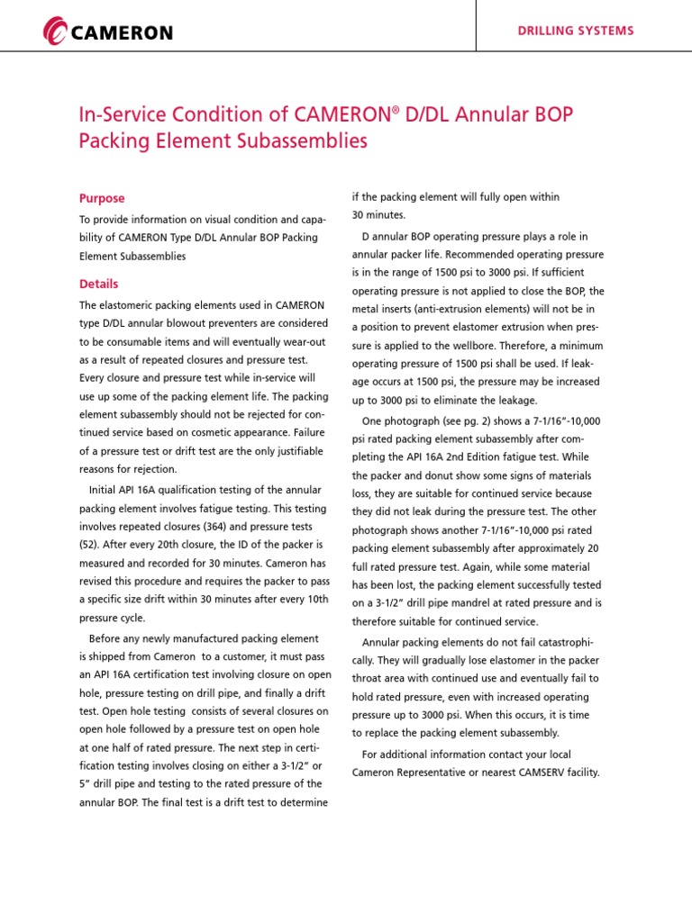 Enviando DS-Cameron-In-Service Condition of Cameron® D-DL Annular BOP ...