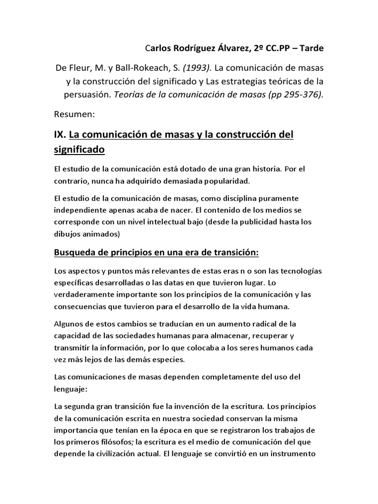 Communication de masse et signification | PDF | Connaissances | Réalité