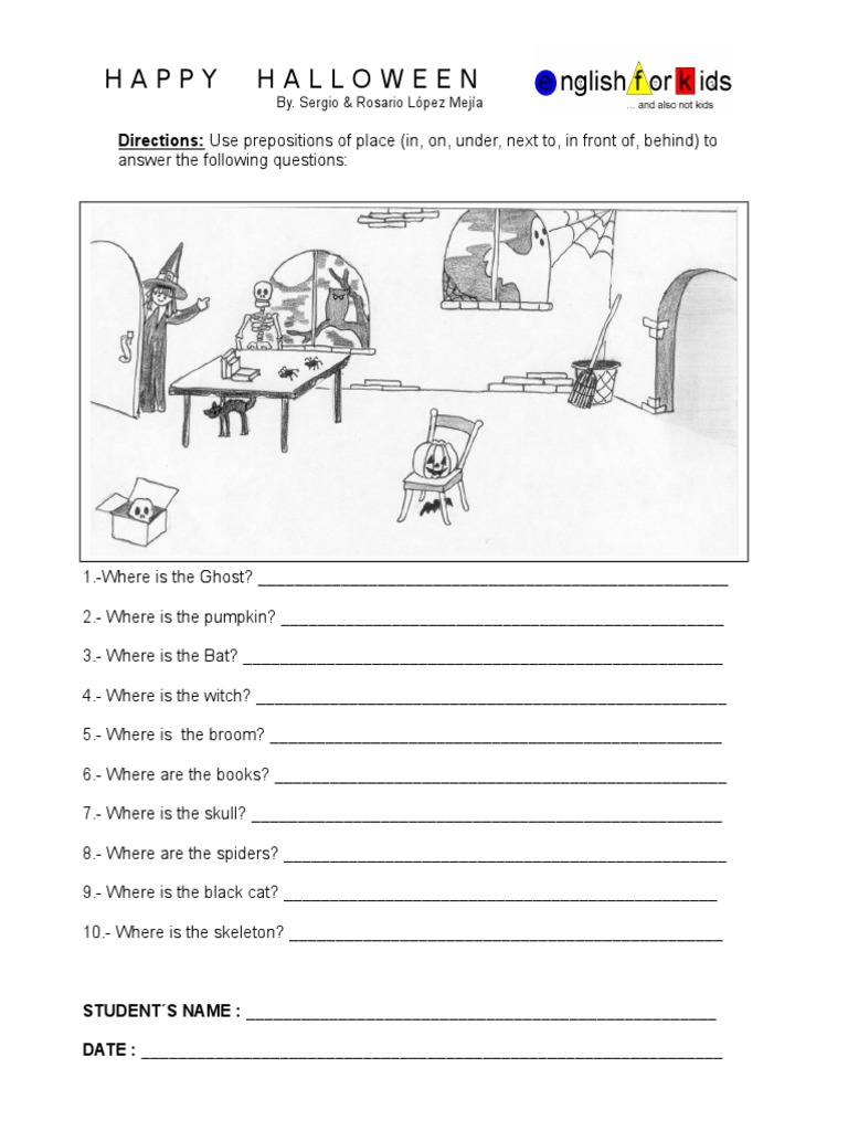 Halloween Preposition | PDF