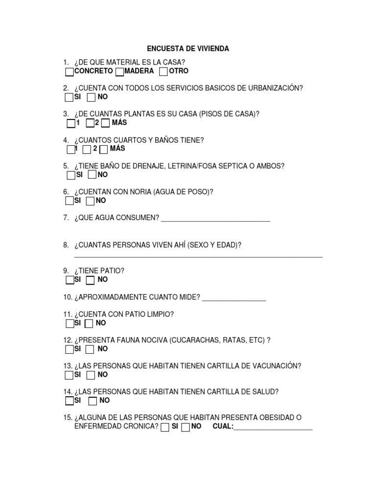Encuesta de Vivienda | PDF