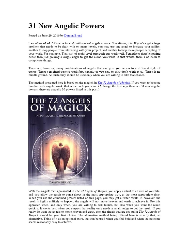 31 New Angelic Powers | PDF | Seal (Emblem) | Magic (Paranormal)