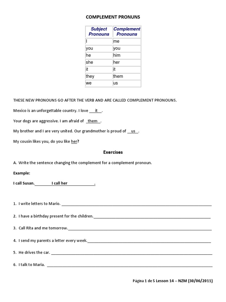 Clase#14 COMPLEMENT PRONOUNS | Syntax | Grammar