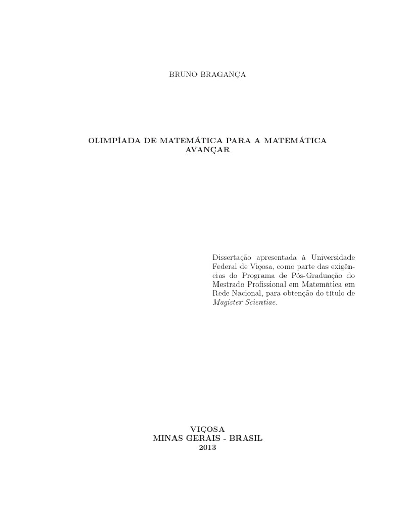 Olimpíadas De Matemática Pelo Mundo Pdf Escolas Formação Complementar
