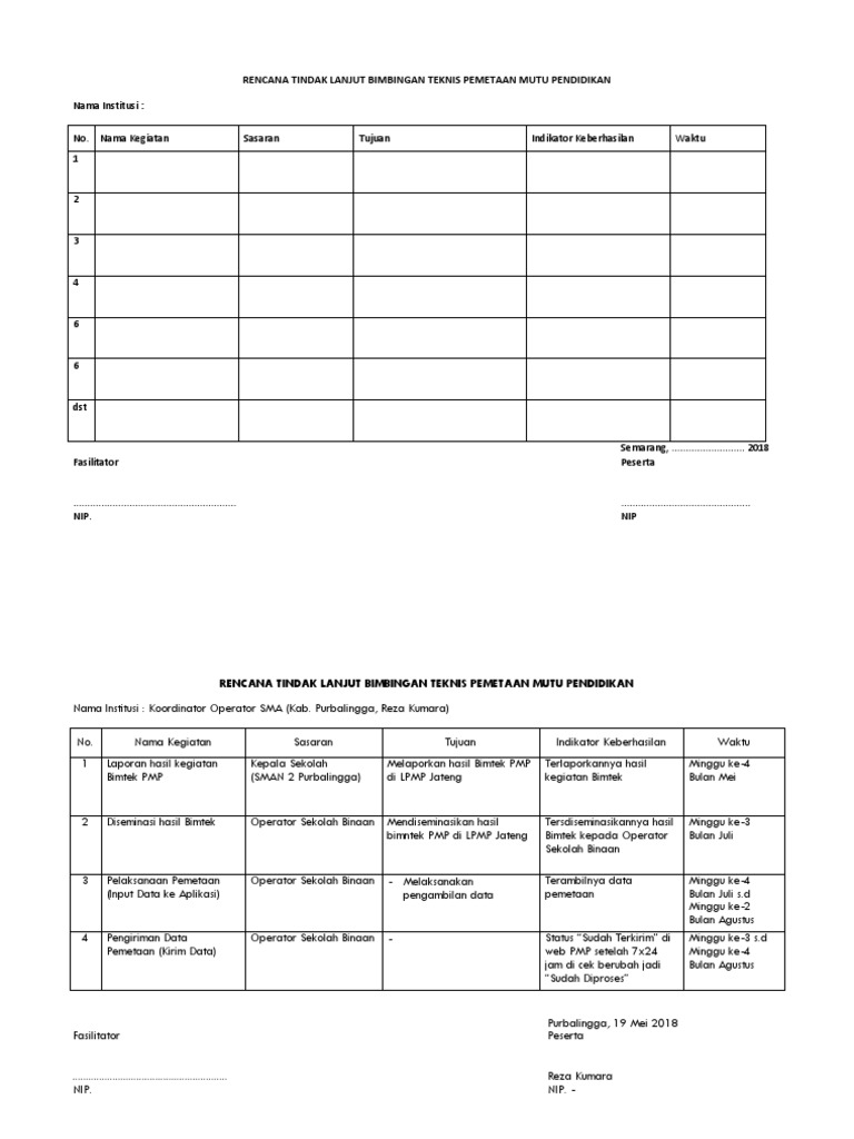 Format RTL Bimtek Pendatan | PDF