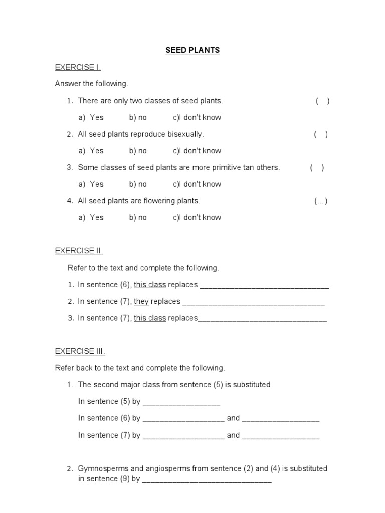 Seed Plants: Angiosperms vs Gymnosperms | PDF