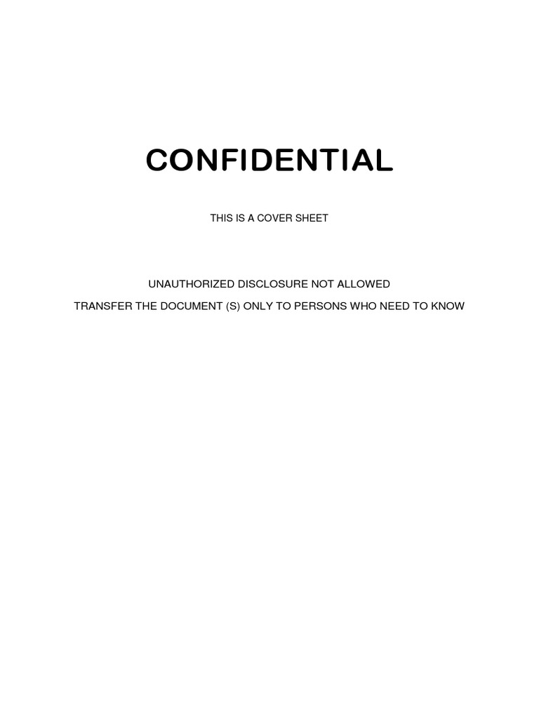 Confidential: Unauthorized Disclosure Not Allowed Transfer The Document ...